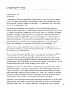 Judge Stephen Rapp – Palm Beach County Bar Association